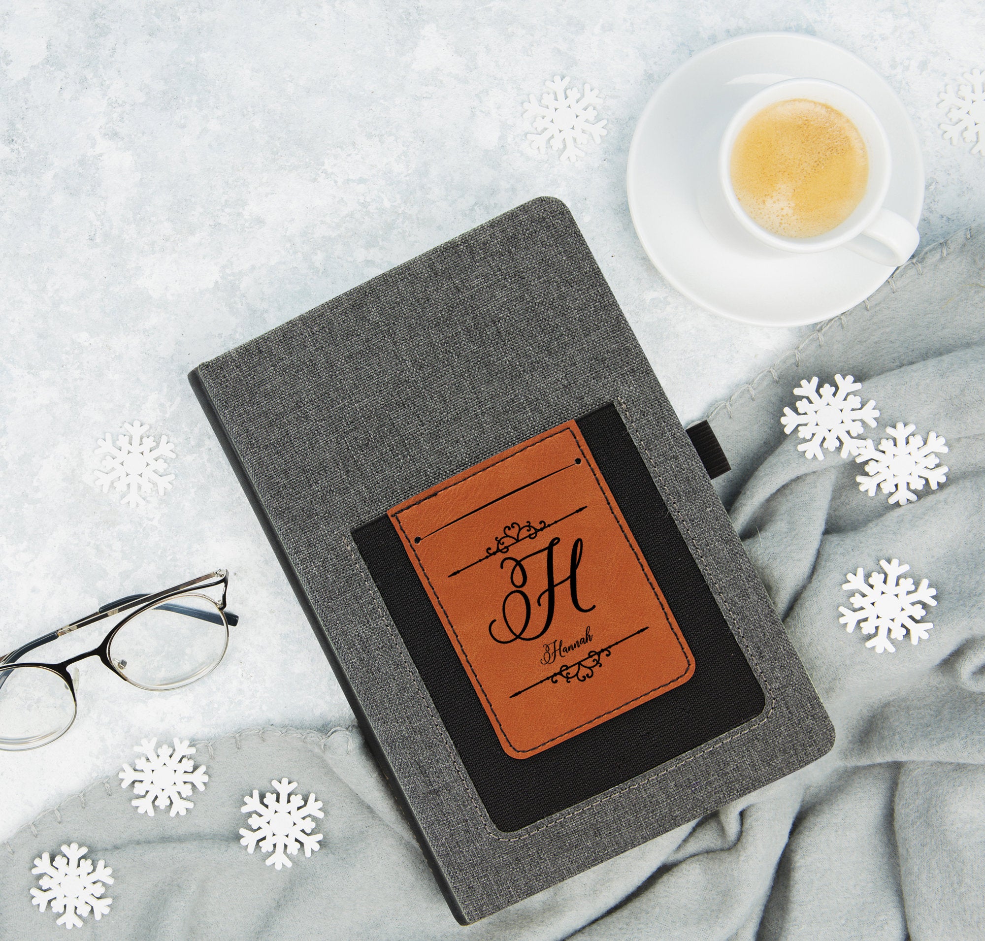 Personalized Leather Journal, Monogram Journal, Initial Design Engraved ...